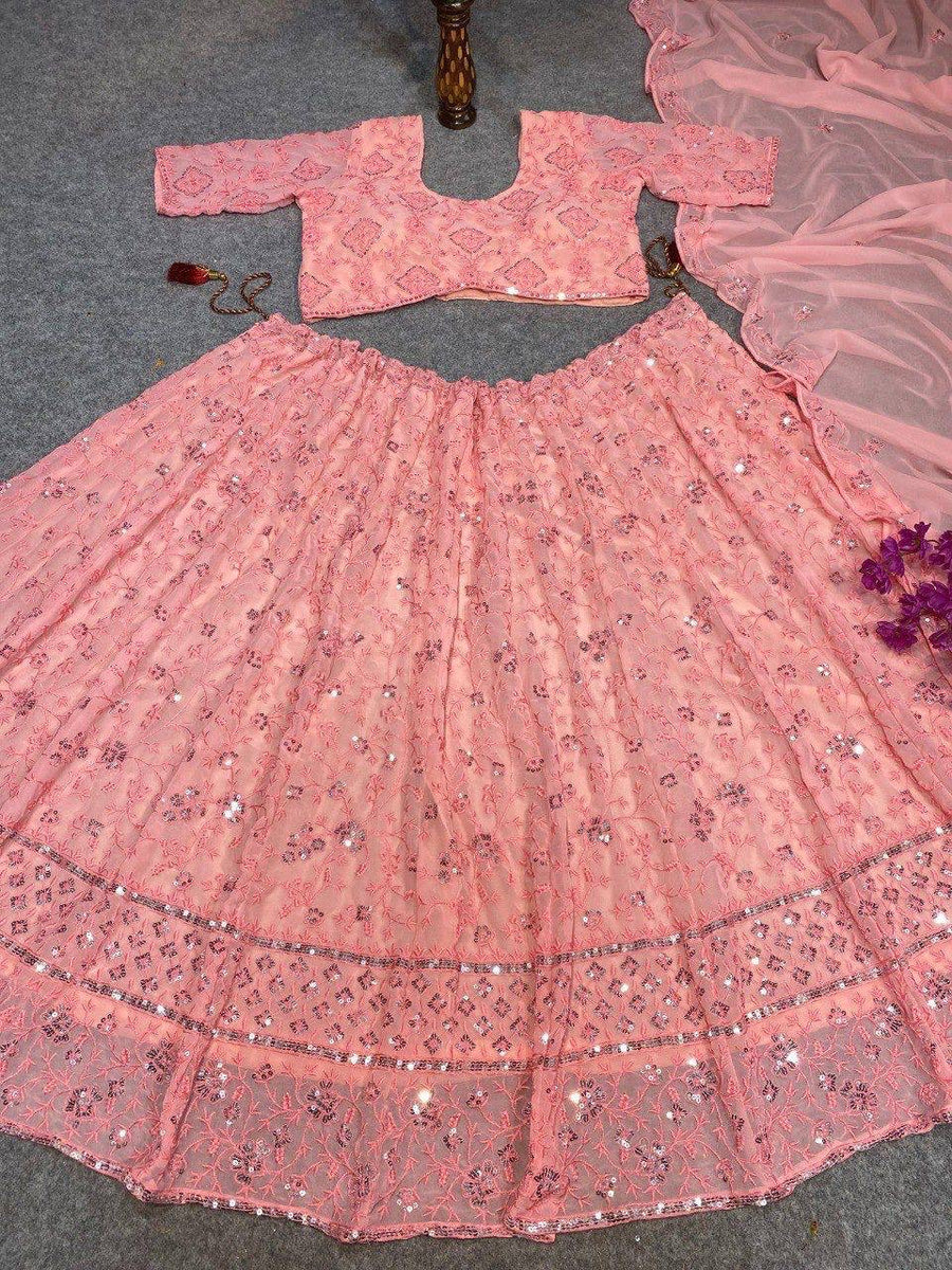 Gajri pink embroidered Lehenga – SejKin