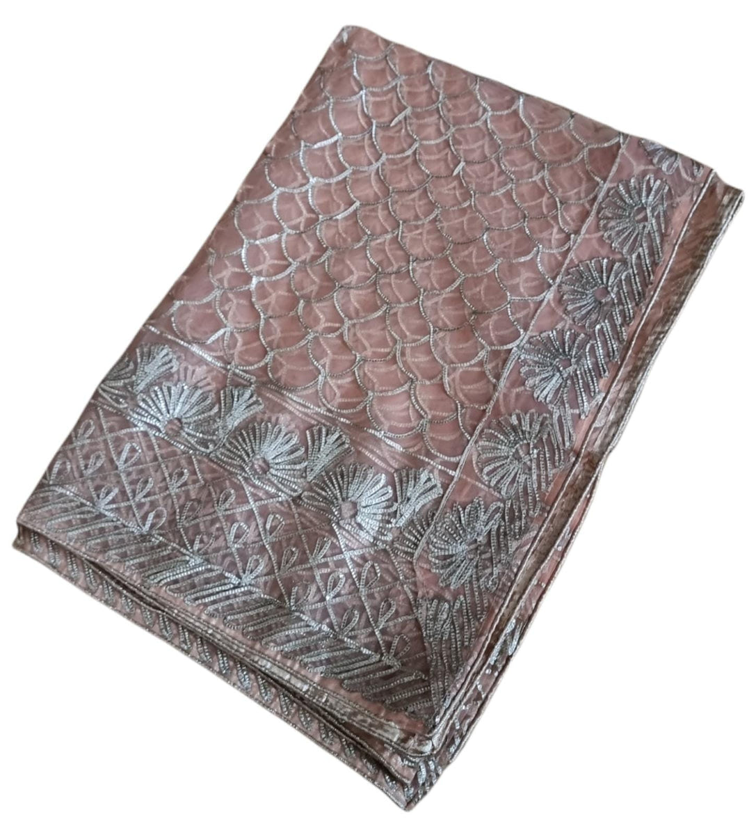 Peach gold arc net dupatta – SejKin