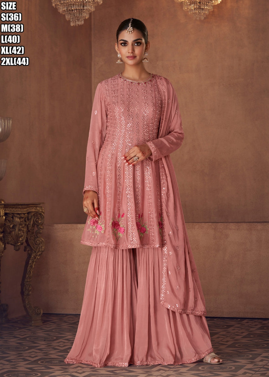 Janisha - readymade blush pink long top palazzo – SejKin